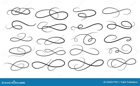 Underline Swishes Tail Swooshes Set For Athletic Typography Vector