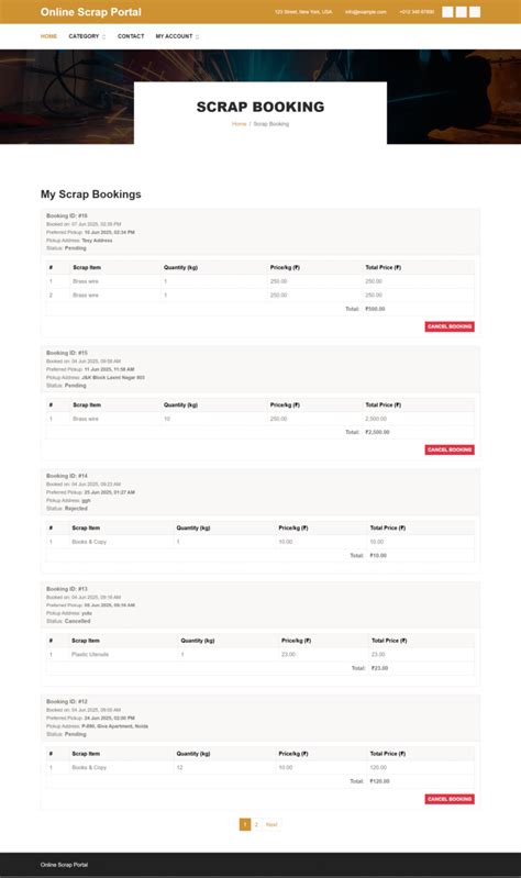 Online Scrap Portal In Php Online Scrap Portal Management Project Phpgurukul