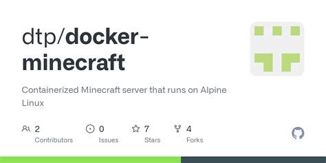 Github Dtpdocker Minecraft Containerized Minecraft Server That Runs On Alpine Linux