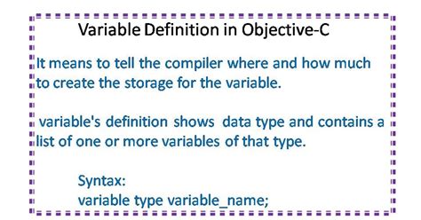 Objective C Variable Defination
