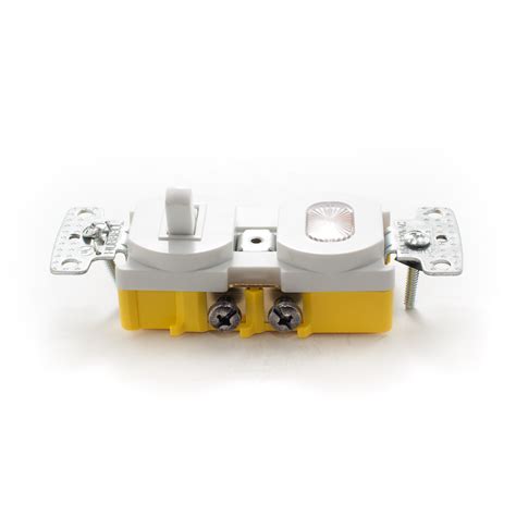 Combination Toggle Switch And Pilot Light 15a 120v White Tremtech