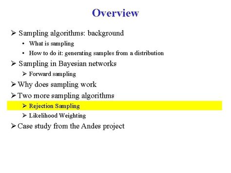 Bayesian Networks Sampling Algorithms For Approximate Inference Recap
