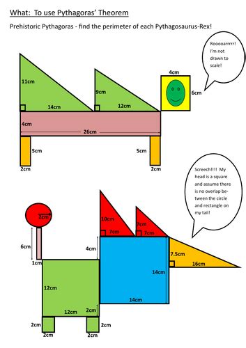 Pythagosaurus Rex Prehistoric Pythagoras Problem Solving Teaching