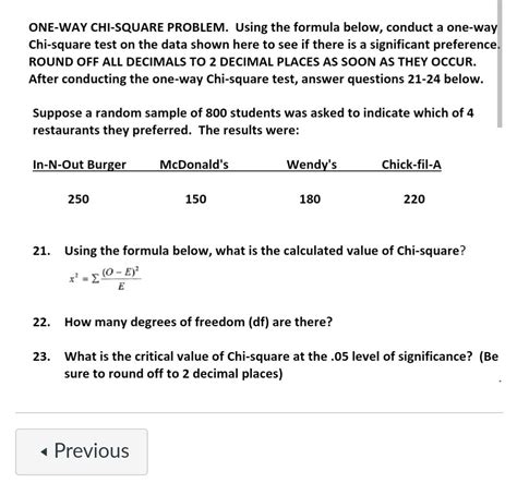 Solved One Way Chi Square Problem Using The Formula Below