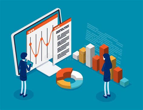 Business Expert Team For Data Analysis Isometric Business Analytics