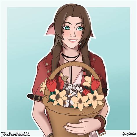 Aerith With Her Flower Basket By Bigmetalhead On Deviantart
