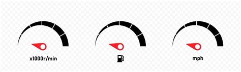 자동차 대시 보드 Wehicle 게이지 패널 아이콘입니다 Rpm Kmph 연료 아이콘입니다 Rpm Kmph 연료 표시기