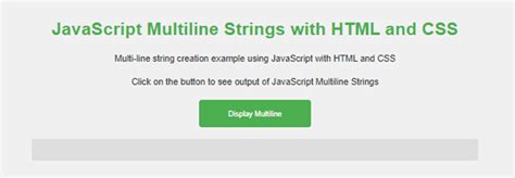 How To Add Multiline Strings In Javascript With Html And Css