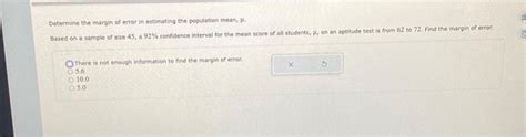 Solved Determine The Margin Of Error In Estimating The Chegg