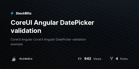 Coreui Angular Datepicker Validation Stackblitz
