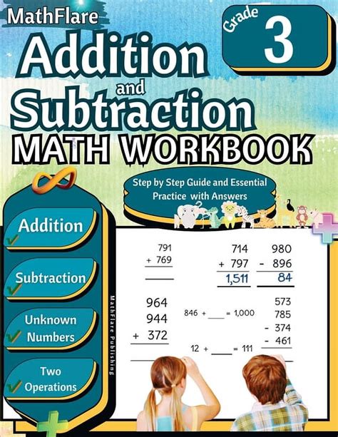 Mathflare Workbooks Addition And Subtraction Math Workbook 3rd Grade Addition And Subtraction