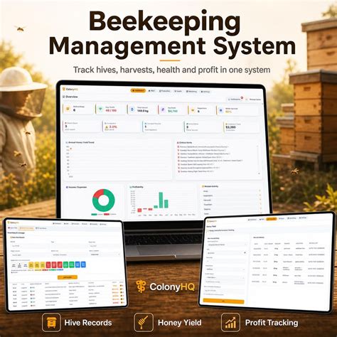 Beekeeping Web App Template Hive Inspections Honey Yield And Apiary