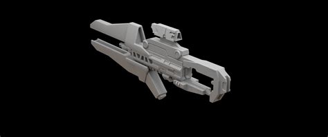 Mecha Hard Surface Assault Rifle 3d Model Cgtrader