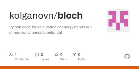 Github Kolganovn Bloch Python Code For Calculation Of Energy Bands In 1 Dimensional Periodic