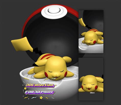 Pikachu Sleep Cute Free 3d Print Model 3d Model By Otaku Sanctuary