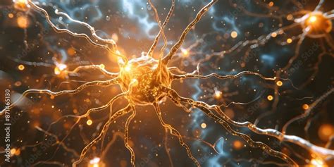 Visual Representation Of A Human Brain Showing Active Neural Pathways