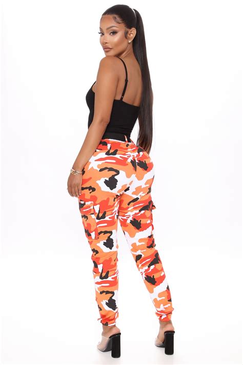 Battle For Your Love Camo Joggers Orange Combo Fashion Nova