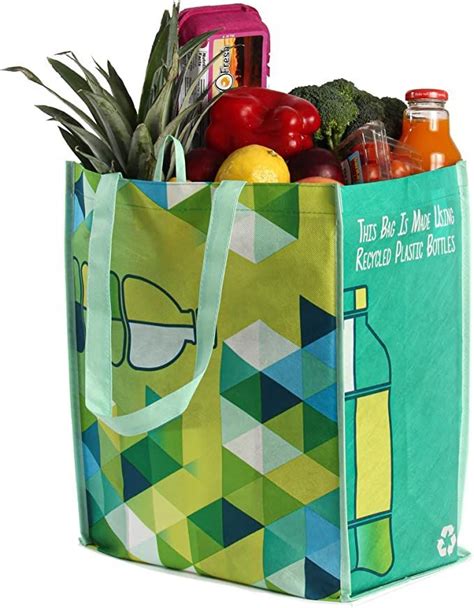 Recycled Reusable Grocery Bags Earthwise Eco Friendly Heavy Duty Material