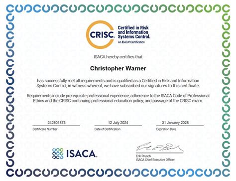 Christopher Kriss Warner Cciso Crisc On Linkedin I Am Glad To Share My New Crisc