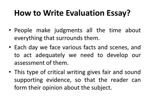 Definition And Examples Of Evaluation Essays