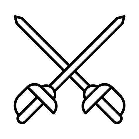 Premium Vector Rapier Line Illustration