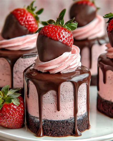 Chocolate Covered Strawberry Mini Cakes Irresistible Delight
