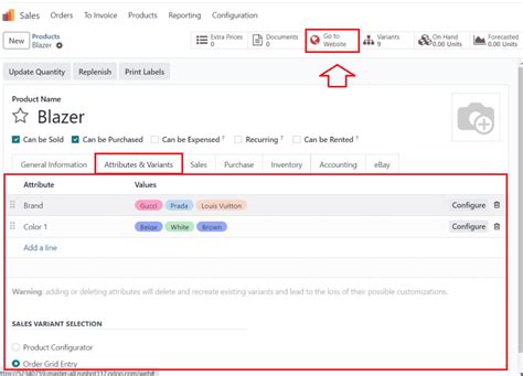 How To Manage The Product Variants Using The Odoo Sales App
