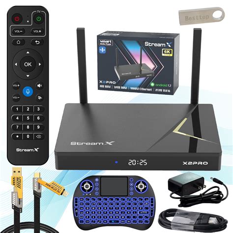 Stream X2 Protv Box 2025 Latest Fully Loaded Wireless Voice Remote Included 1000m Ethernet