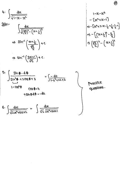 solution integrals and indefinite integration complete chapter