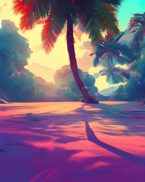 Palm Tree At Sunset Stock Illustration Illustration Of Dawn 293206987