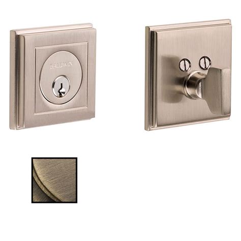 Quick Ship Collection Single Cylinder Deadbolt In Satin Brass And Black By Baldwin Hardware