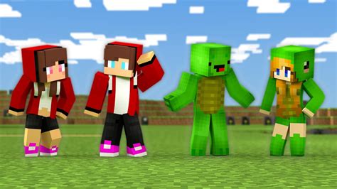Jj And Mikey Surviving With Jj Girl And Mikey Girl In Minecraft Challenge