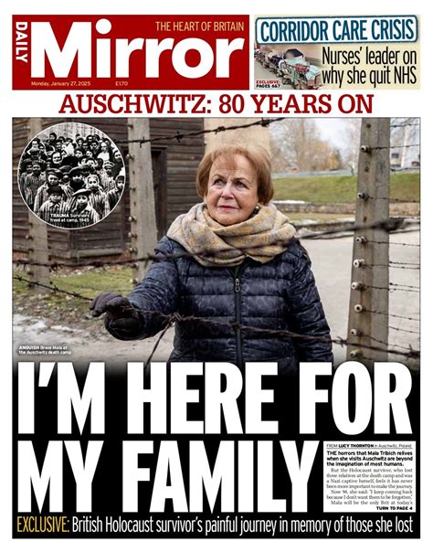 Daily Mirror Front Page 27th Of January 2025 Tomorrows Papers Today