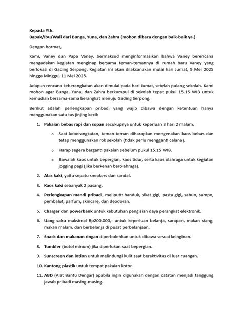 Pengumuman Menginap Di Rumah Vaney Pdf