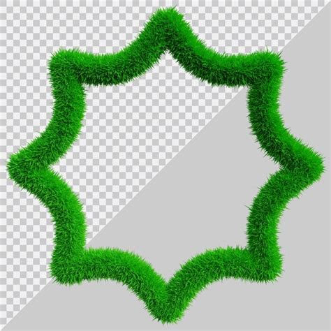 Premium Psd Grass Frame Design With Geometric Shape In 3d Render