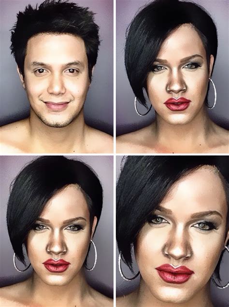 Guy Transforms His Face With Makeup To Look Like Female Hollywood