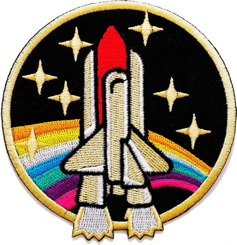 Spaceship Space Shuttle Embroidered Iron On Patch Applique Astronaut Patch For