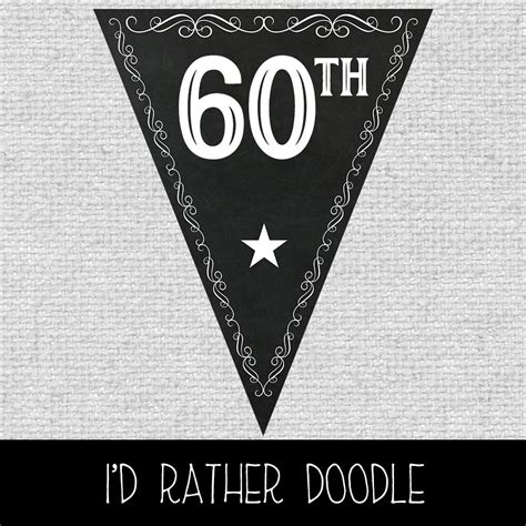 Vintage 60th Birthday Banner 60th Birthday Pennant Banner 60th