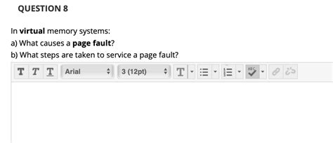 Solved QUESTION In Virtual Memory Systems A What Causes Chegg