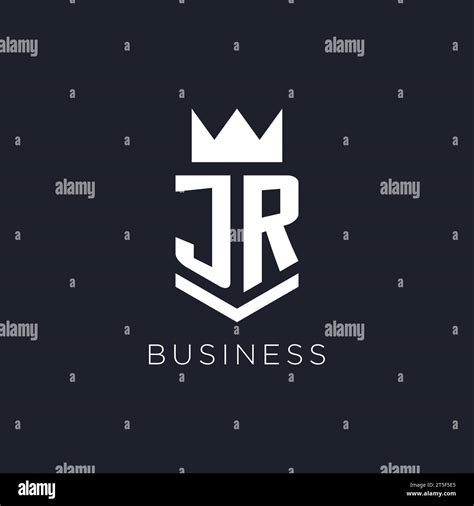 Jr Logo With Shield And Crown Initial Monogram Logo Design Ideas Stock