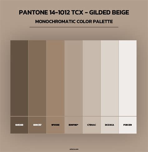 Pantone 14 1012 Tcx Gilded Beige Color Palettes