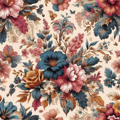 Floral Aesthetic Patterns Neutral Theme Stock Illustration