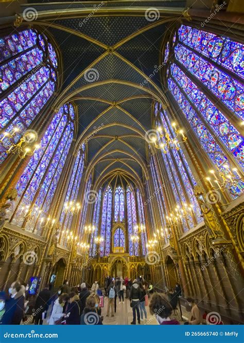 Cathedral Sainte Chapelle Interior View Paris France Editorial Image