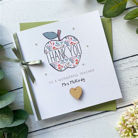 Handmade Thank You Teacherteaching Assistant Apple Design By Little