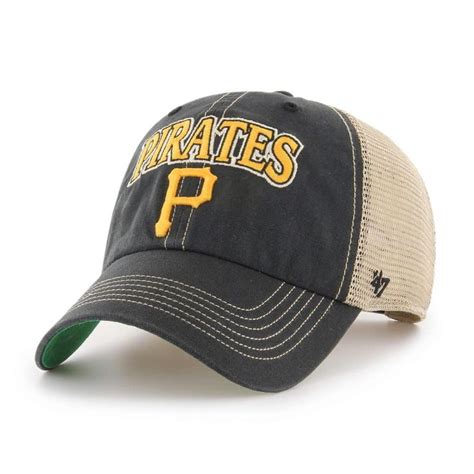 Pittsburgh Pirates 47 Brand Vintage Black Tuscaloosa Mesh Clean Up Adjustable Hat Pittsburgh
