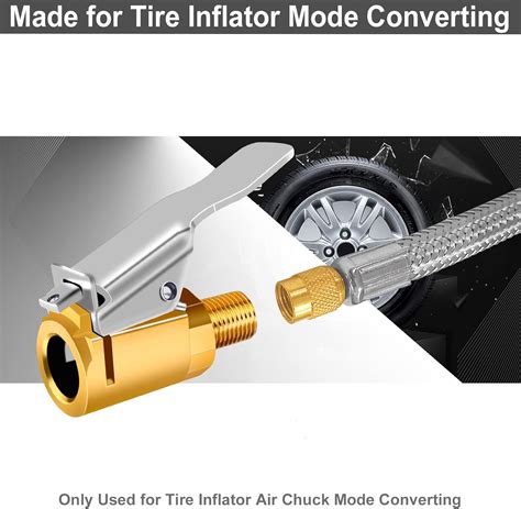 Goneson Tire Inflator Nozzle With Clip Air Chuck Quick Connect For