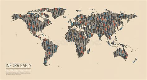 Global Population Density Map Stock Illustration Illustration Of