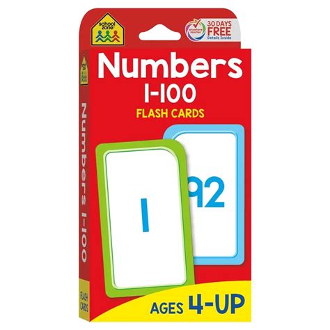 School Zone Numbers 1 100 Counting Flash Cards Educational Learning