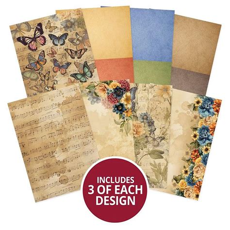 Vintage Melody Stickables A5 Self Adhesive Papers 24 X A5 Sheets 8