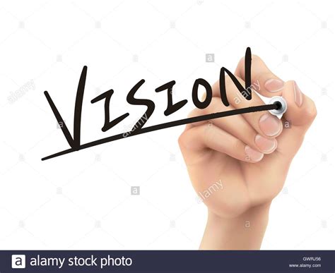 Vision Written By Hand 3d Illustration Realistic Hand Writing On